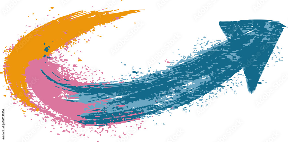 Eye-catching red and blue swoosh arrow design, great for attention ...