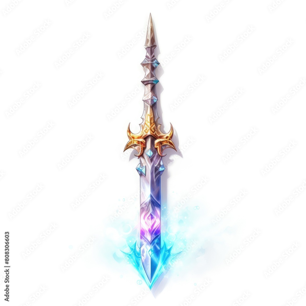 Edged weapon dagger in scabbard isolated over a white background ...