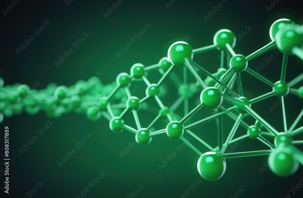 ภาพประกอบสต็อก Microscopic green particles have a rounded shape. They ...