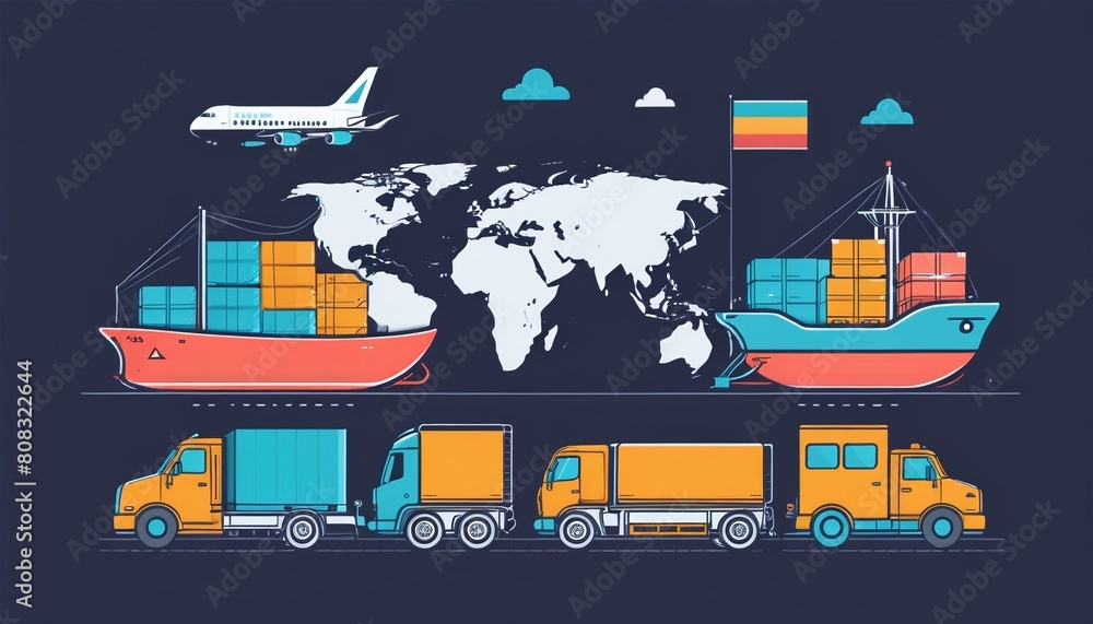 Illustrative presentation of different types of global goods traffic ...