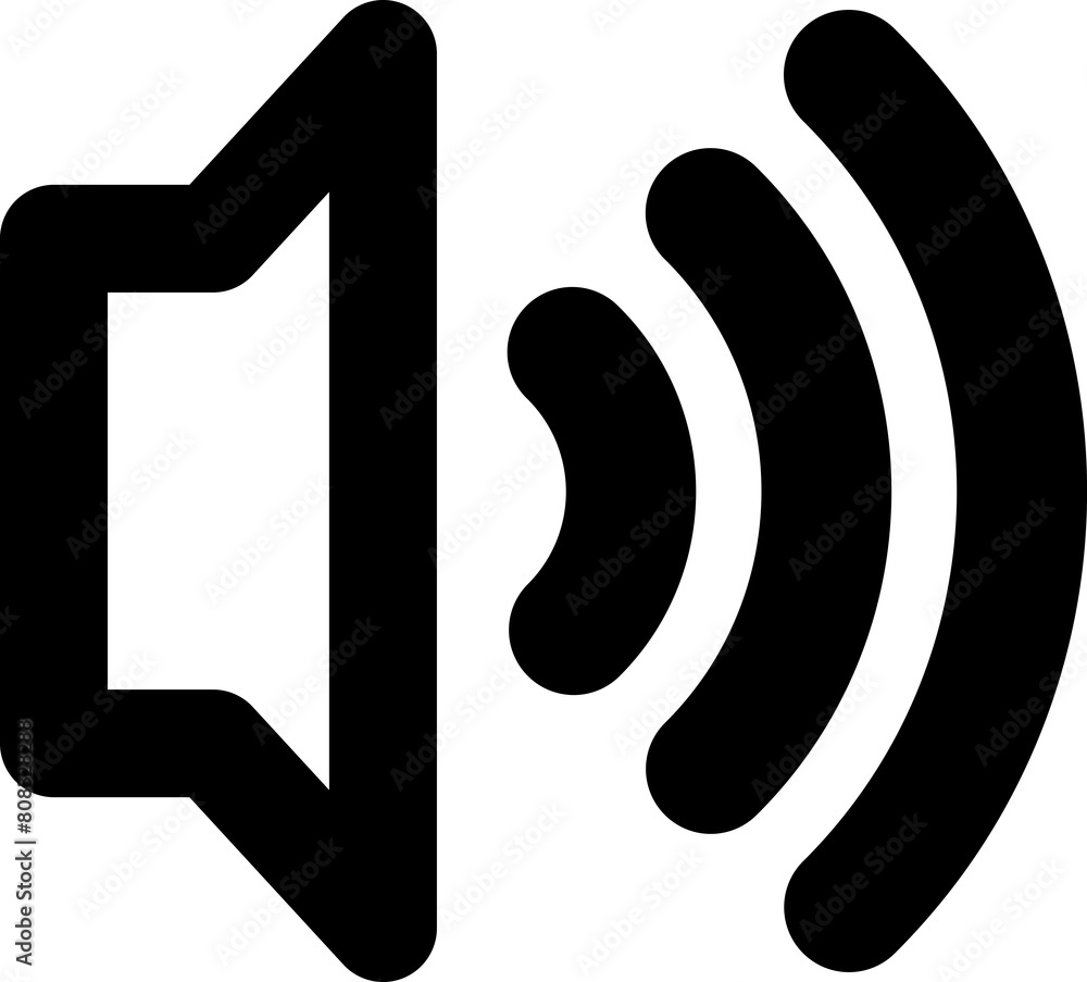 Loud Volume Icon, Sound Icon, Up Volume icon on transparent background ...