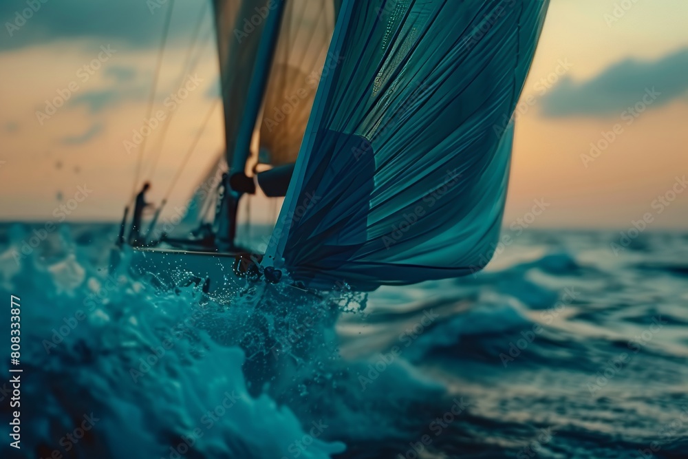 Dynamic sail in wind symbolizing sailing s elegance and strength ...