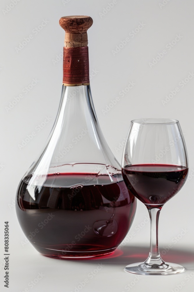 Carboy of Red Wine: Glass Container Holding Rich Wine with Glasses in ...