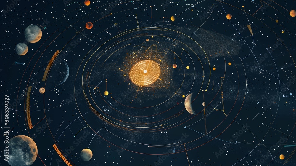 A solar system-themed infographic, where each planet represents a ...