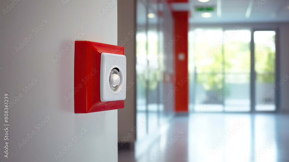 Modern Fire Alarm System Installed on Office Building Wall Stock Photo ...