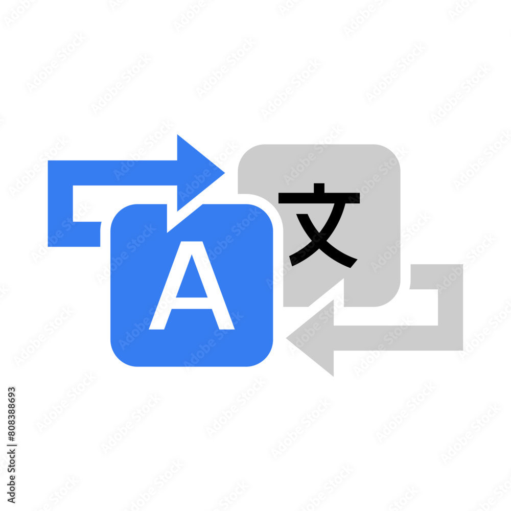 Language translation icon vector illustration isolated on transparent ...