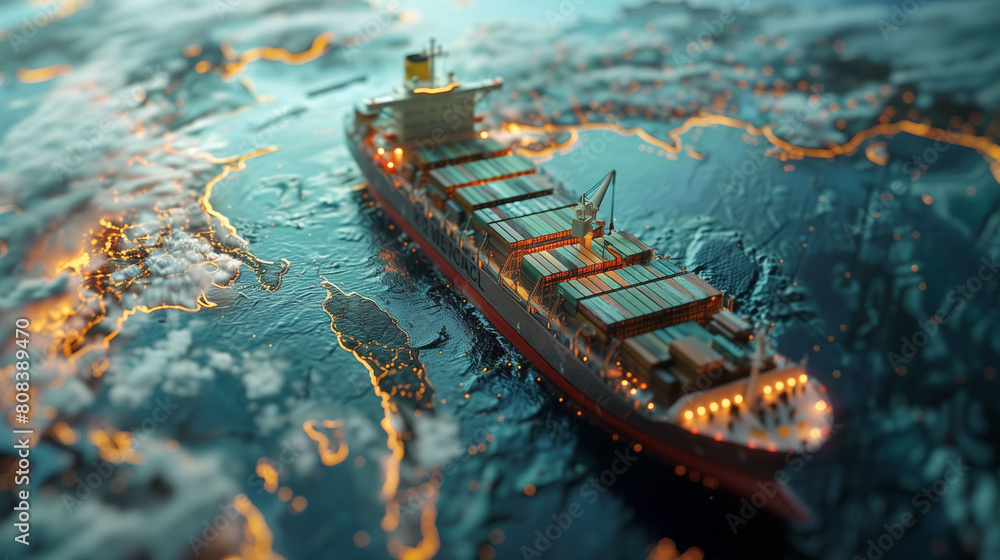 Global Logistics international delivery concept, World map logistic ...