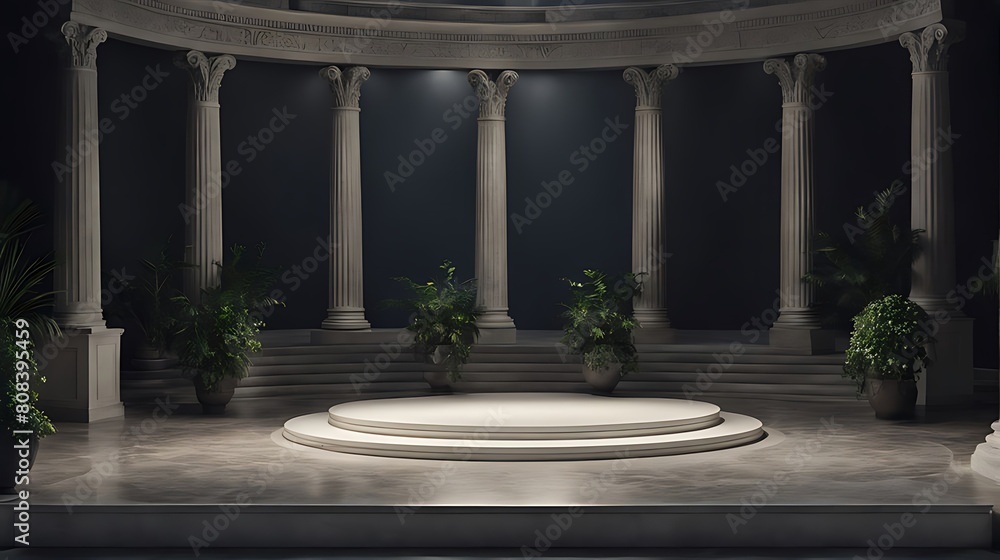 Background podium column 3d roman luxury greek white ancient display ...
