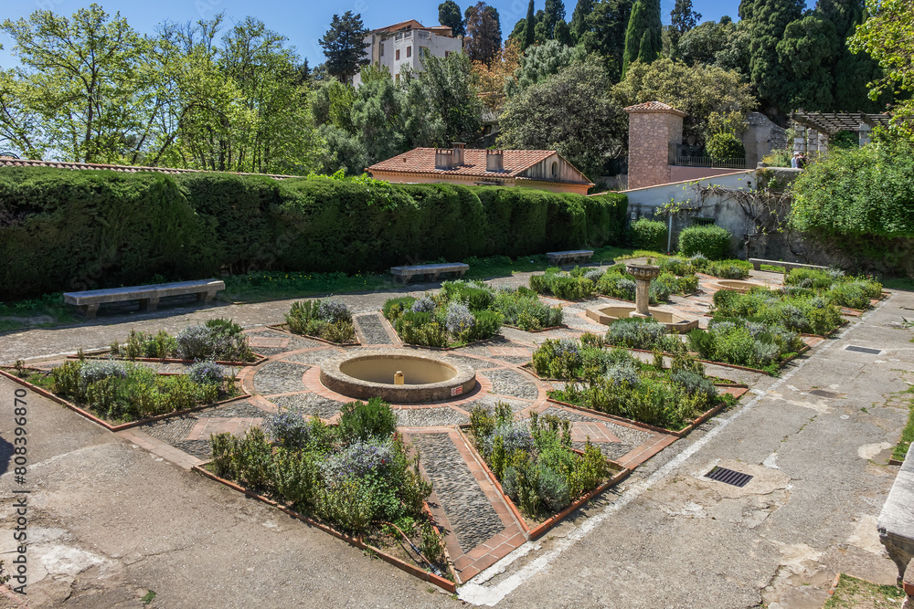 Garden of the Franciscan monastery on the hill of Cimiez. The garden ...