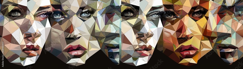 Geometric Portraits, people using geometric shapes and patterns to ...