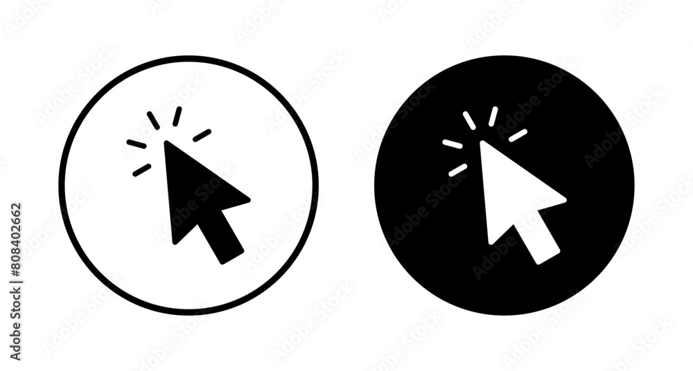 Click Icon Vector Isolated On White Background Cursor Icon Computer Mouse Click Cursor Black