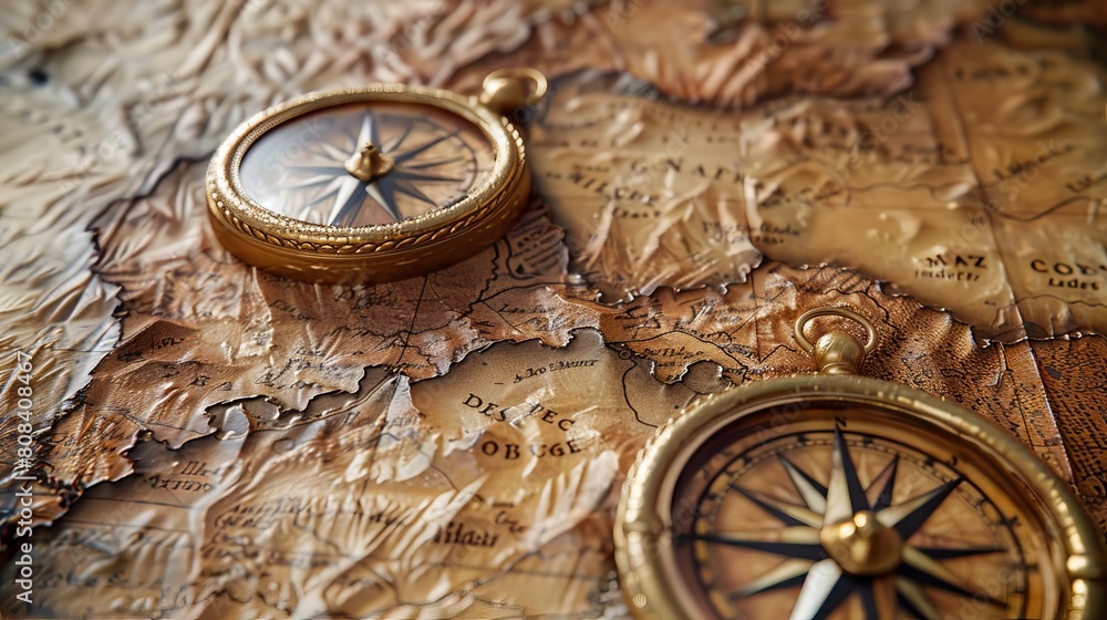Craft a stunning antique map side view with intricate cartographic ...