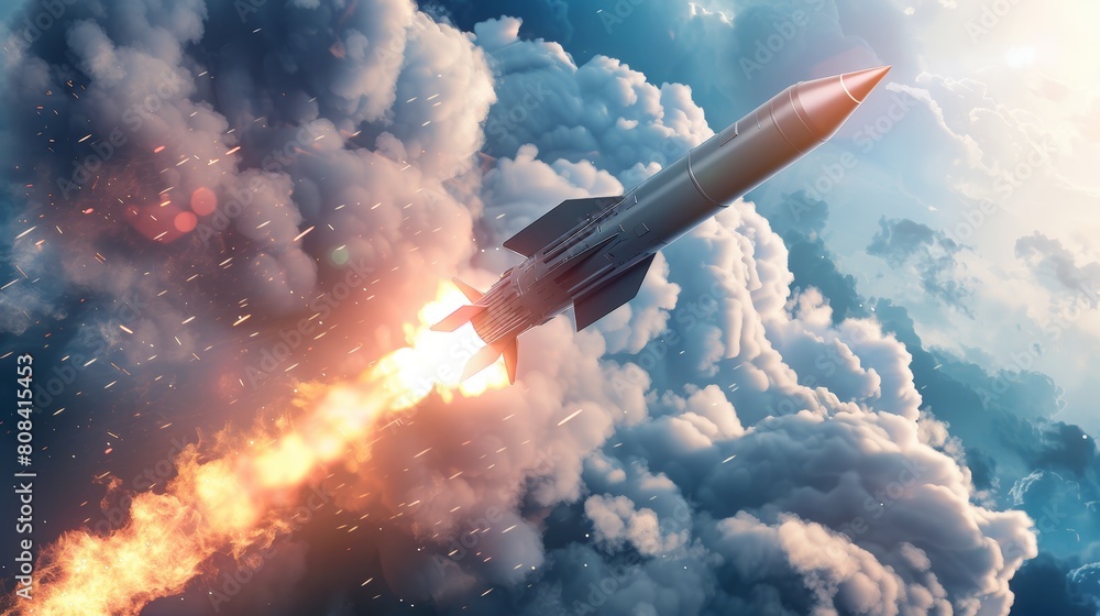 Detailed close-up of a chariot-themed rocket launch vehicle unleashing ...
