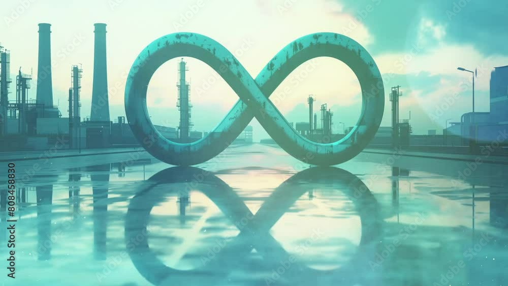 an industrial concept background with infinity symbol representing ...