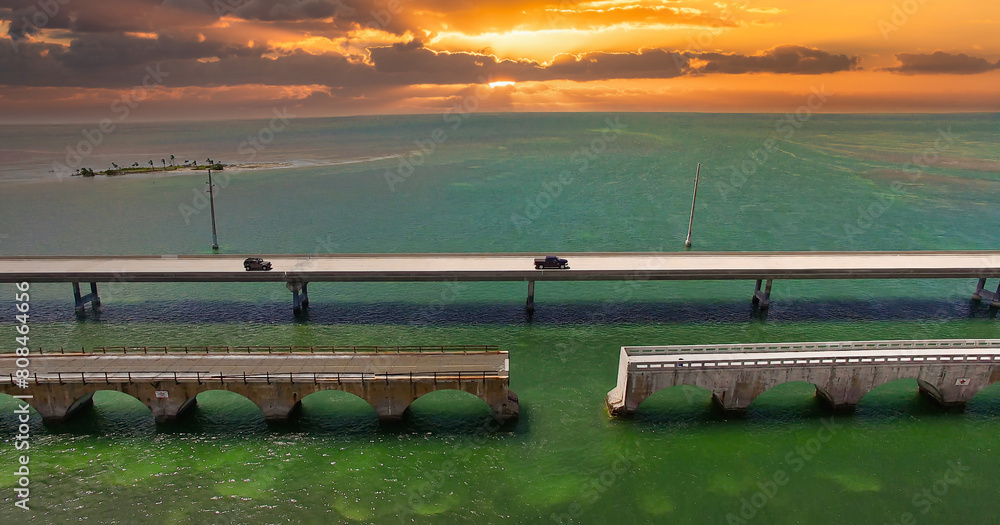 Embark on a scenic drive across the Florida Keys bridge, where the road ...