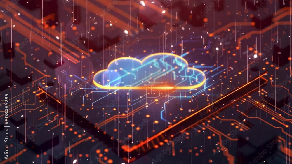 illustration of an artistic representation of a cloud computing ...