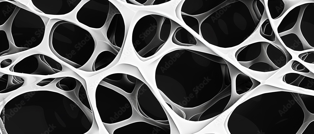 A seamless black and white pattern that mimics the intricate structure ...