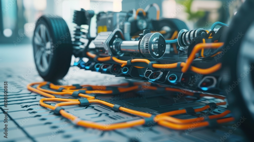 step-by-step animation of an electric vehicle's powertrain system in ...