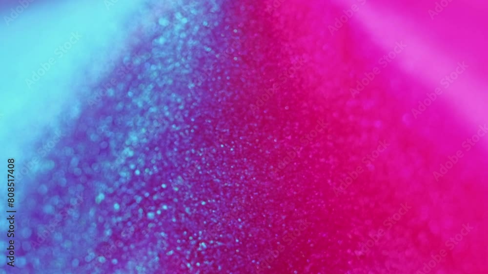 Glitter fluid splash. Ink spill. Blur neon magenta pink blue color ...
