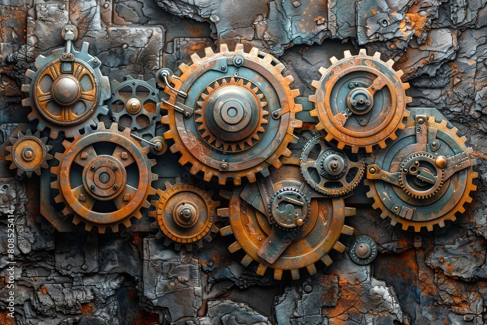 3D Steampunk Cogs and Gears Collection: Various Sizes and Shapes Stock ...