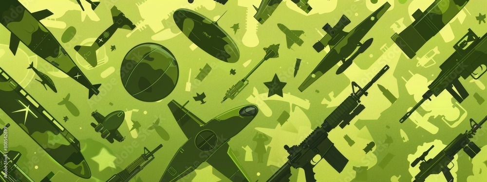 military background, in a military green color, with a flat design ...