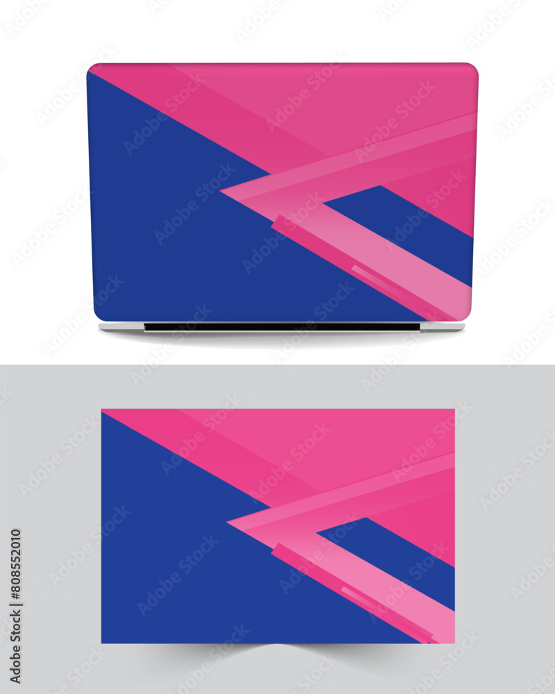 Laptop cage or cover design with multiple color and shape against white ...