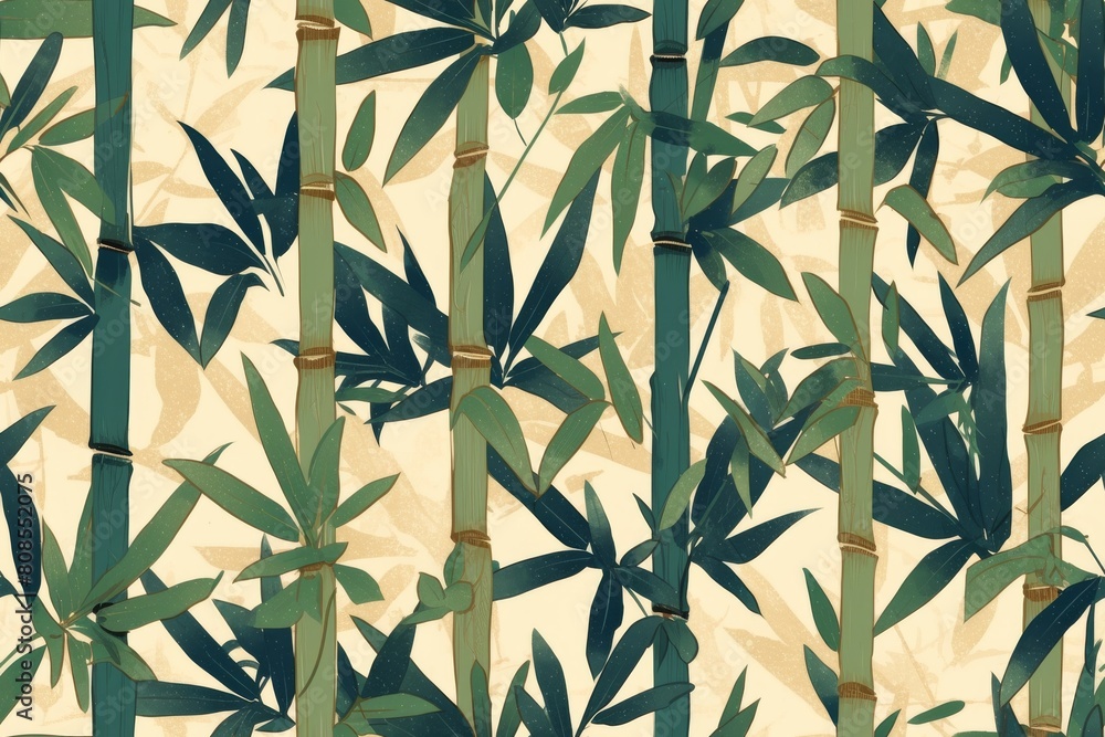 bamboo leaf spring pattern with a modern aesthetic vintage floral leaf ...