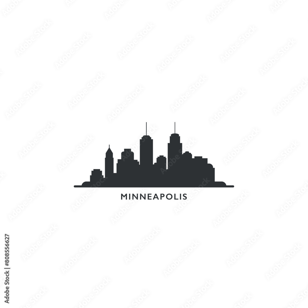 Minneapolis USA United States of America, city skyline logo. Panorama ...