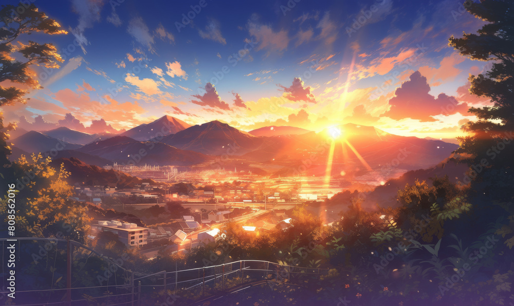 Beautiful scenery from a beautiful anime movie art style - background ...