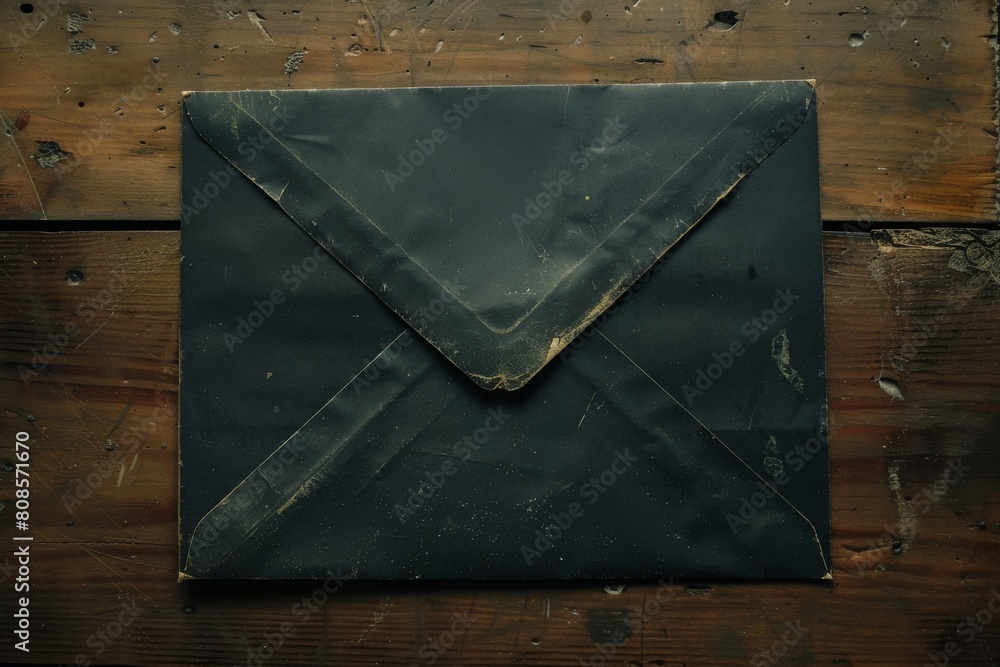 An illustration of an old, isolated, wrinkled envelope lying on the ...