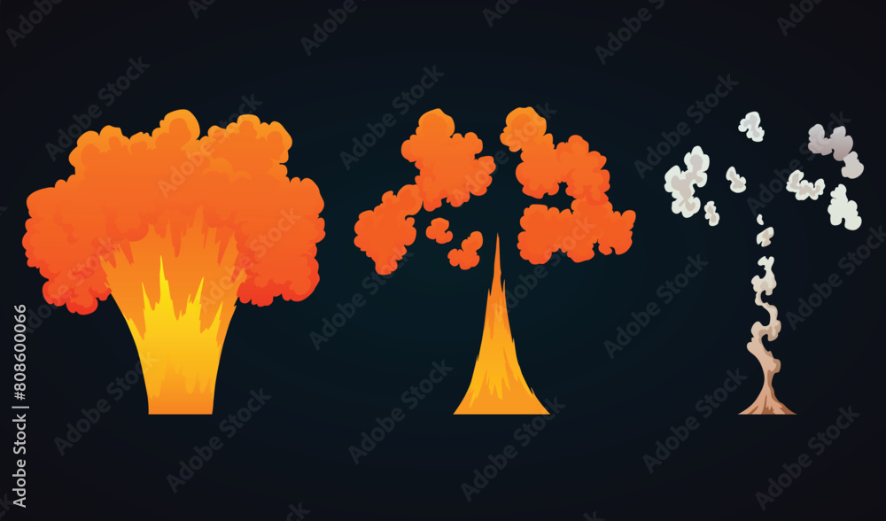 Explosion animation. Animation for game of the explosion effect ...