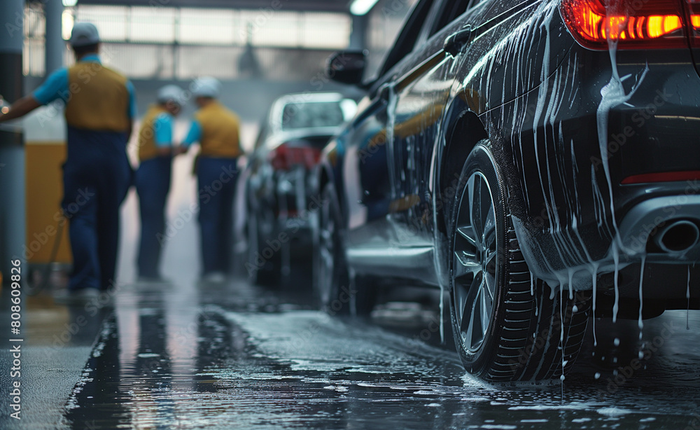 Precision in Motion: Documenting a Detailed Car Wash Stock Photo ...