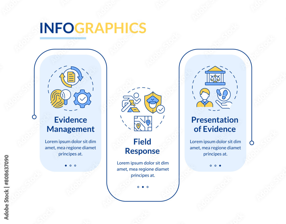 Crime prevention management rectangle infographic template. Data ...