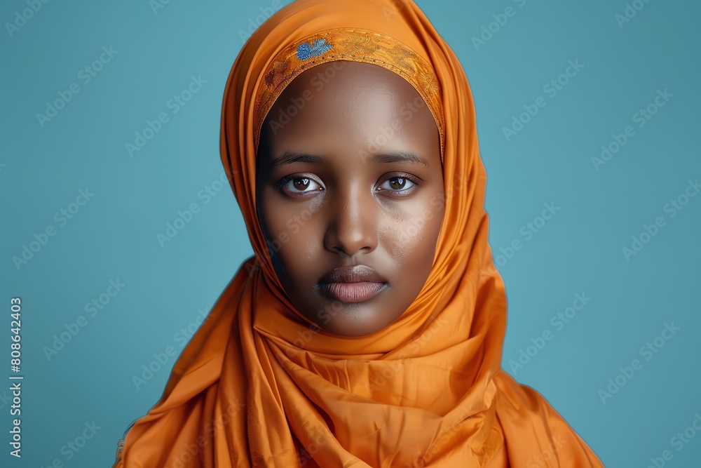 Somali Somalia Woman, hyper realistic portrait, isolated on a solid ...