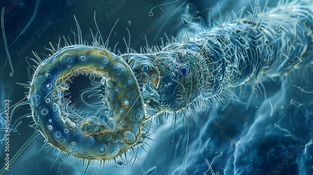 Soil nematode examined in stunning detail, a scientific illustration ...