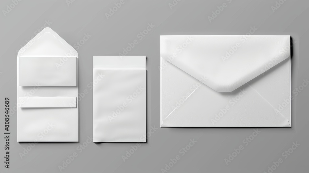 Mock up of a paper folder with documents and messages on the front and ...