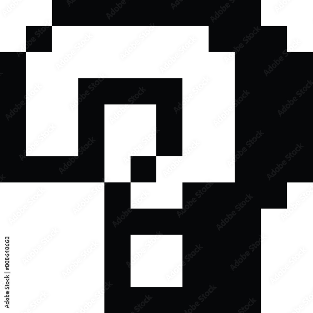 Pixel art cartoon style question mark con Stock Illustration | Adobe Stock