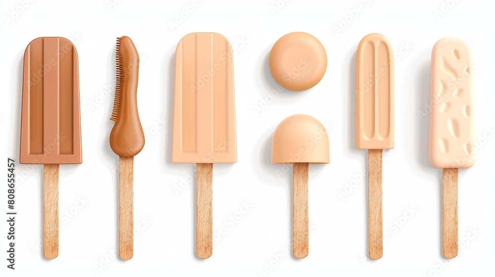 Different shapes and sizes of popsicle sticks, wooden elements for ...