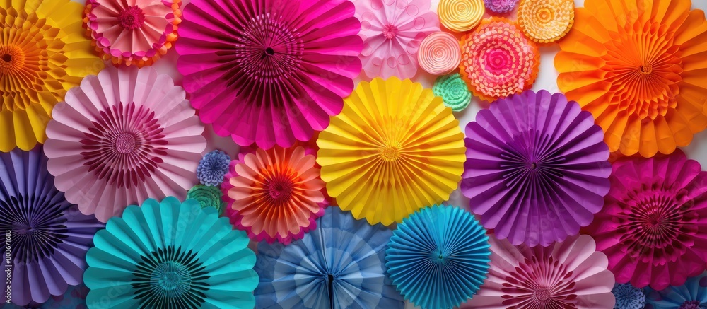 Colorful round rosettes create an eye catching display for various ...