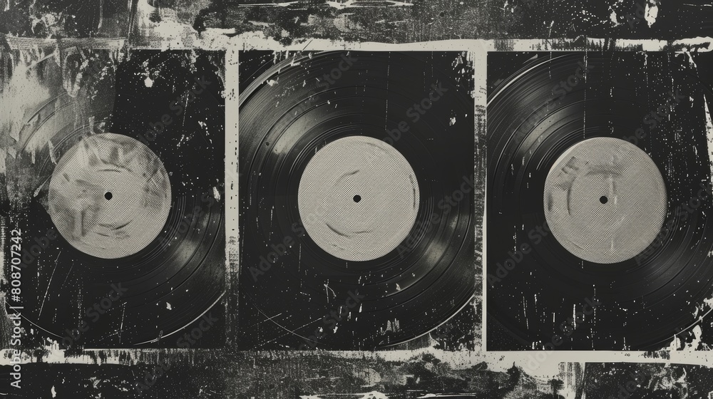 Vintage vinyl album cover overlay with grain and scratches. Cd frame ...