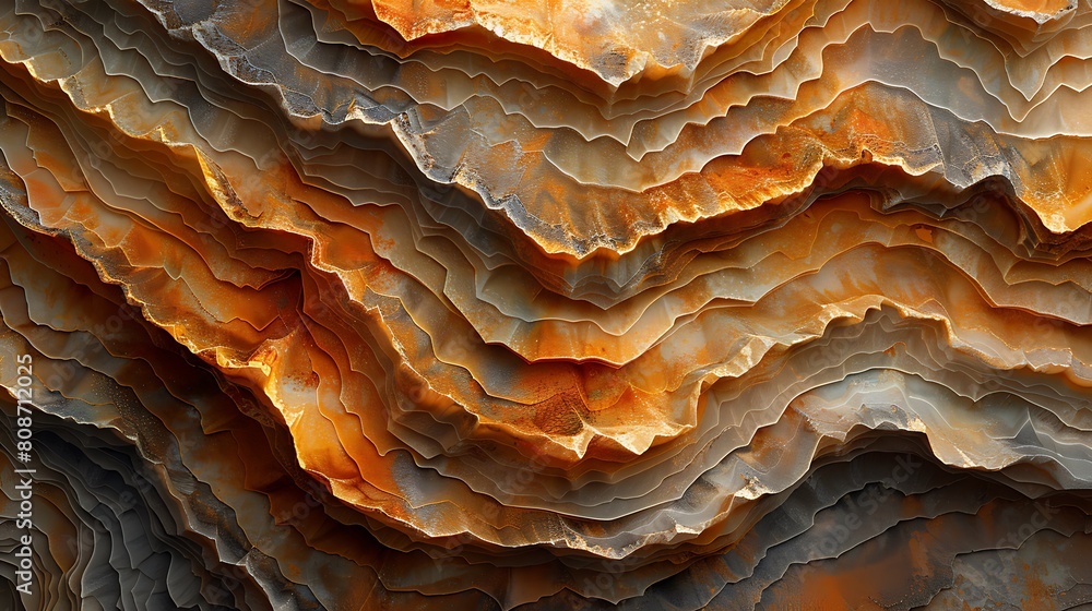 A close-up on the intricate patterns of earthy contours, highlighting ...
