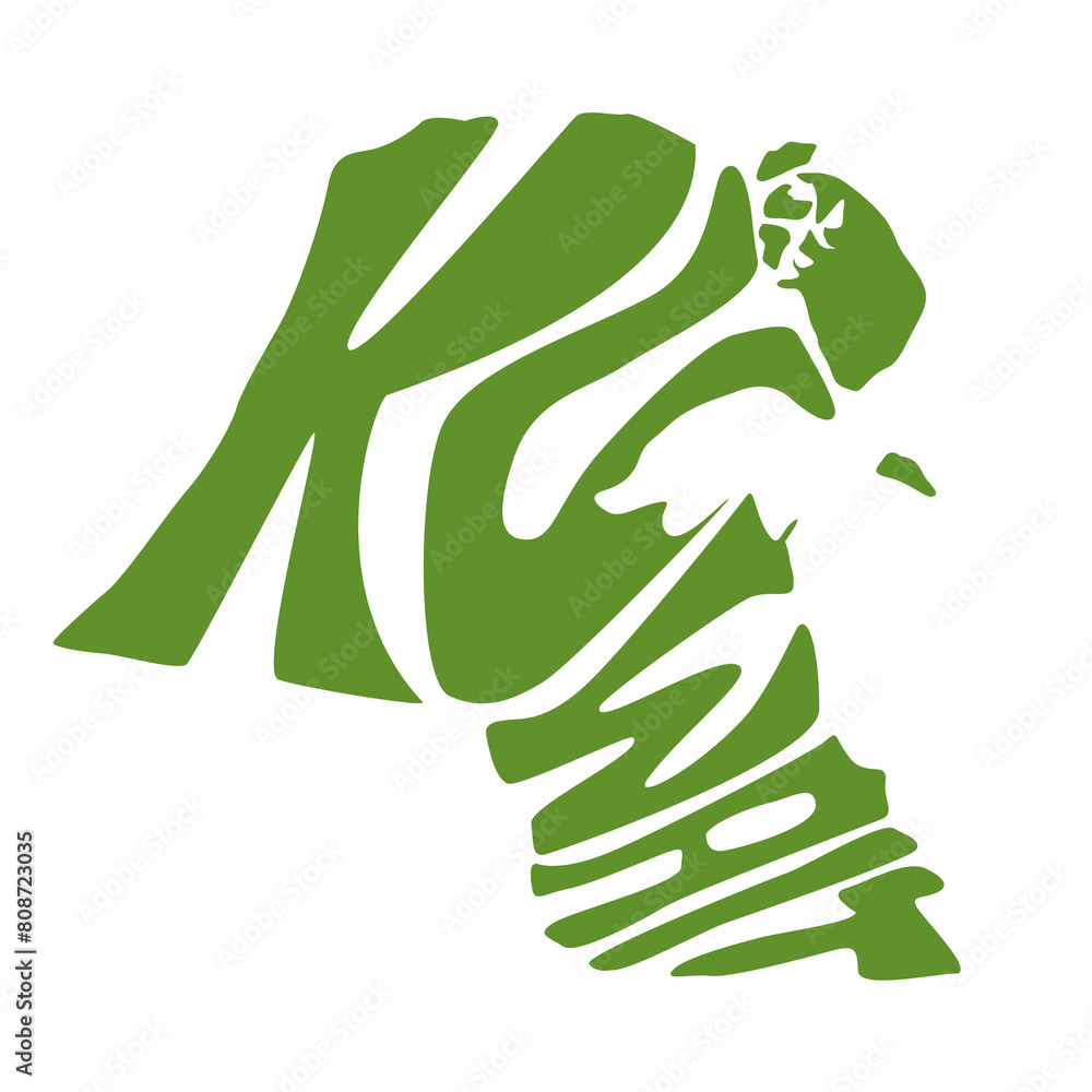 Kuwait map lettering. Kuwait lettering typography. Stock Illustration ...