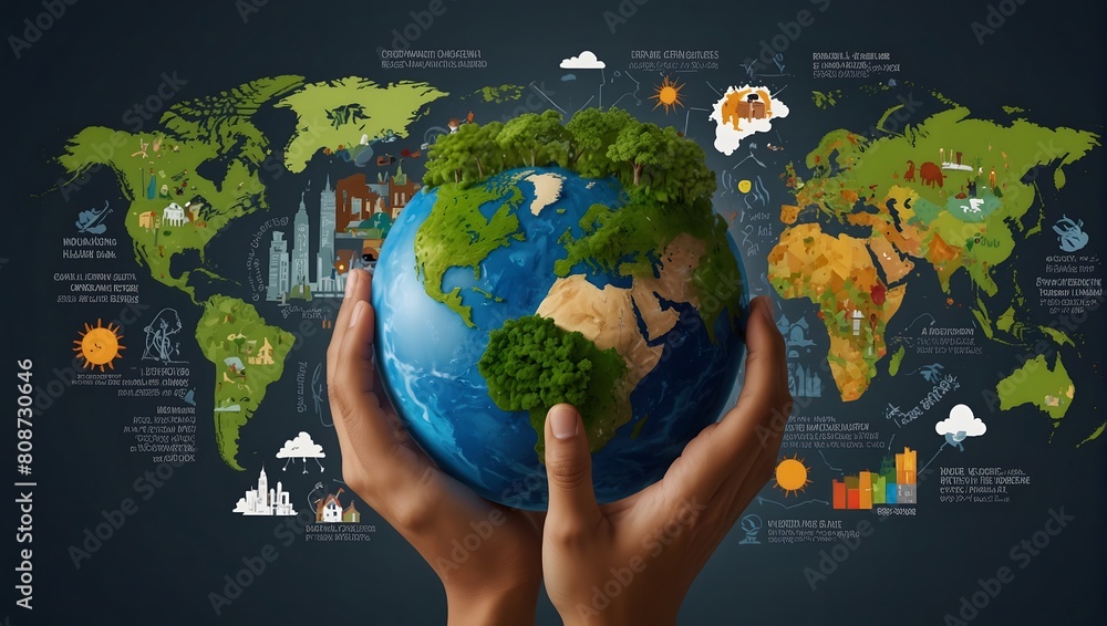 Hands holding a globe with trees on it, world population day 2024 Stock ...