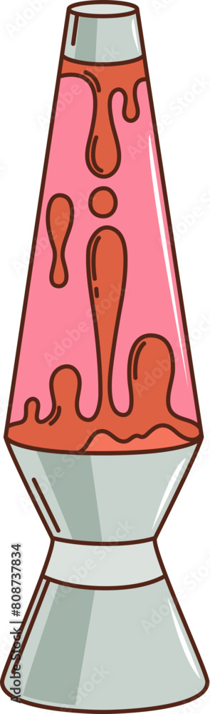Cartoon retro groovy lava lamp, 70s hippie and funky comic vector ...