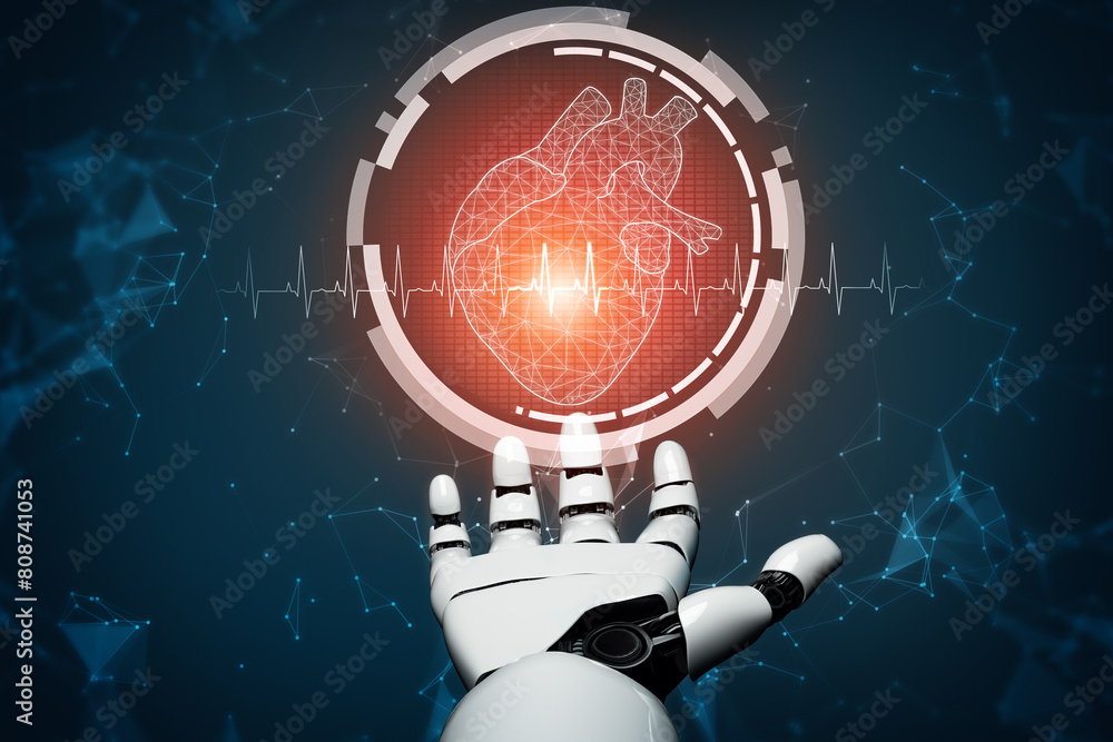 MLP 3D rendering medical artificial intelligence robot working in ...