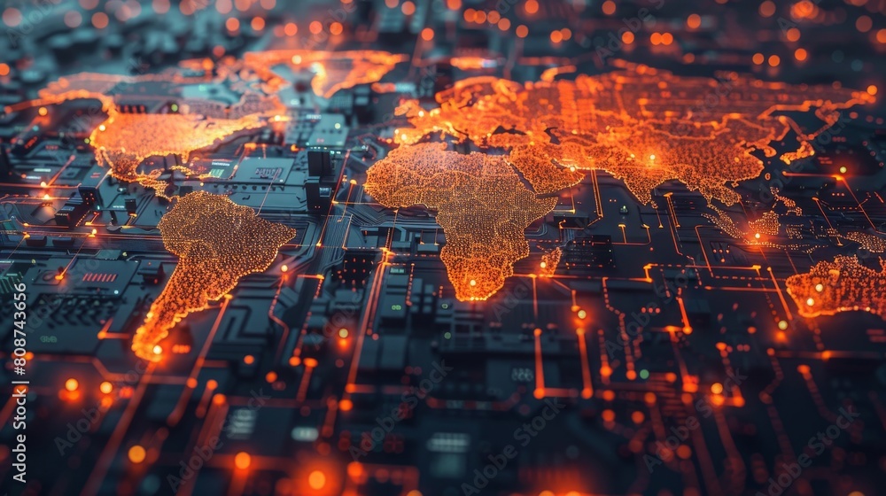Blockchain-driven supply chain visualization, interactive global map, logistics nodes ...