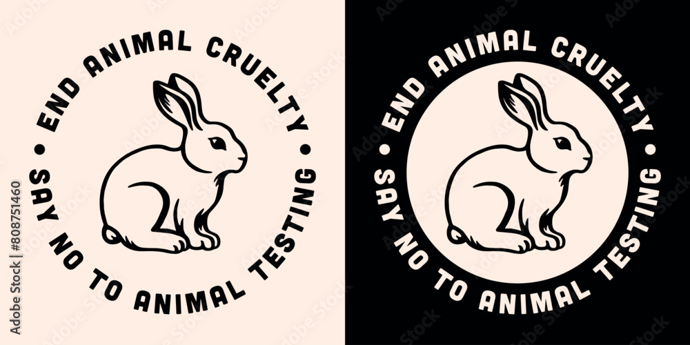 End animal cruelty say no to testing save the animals round badge ...