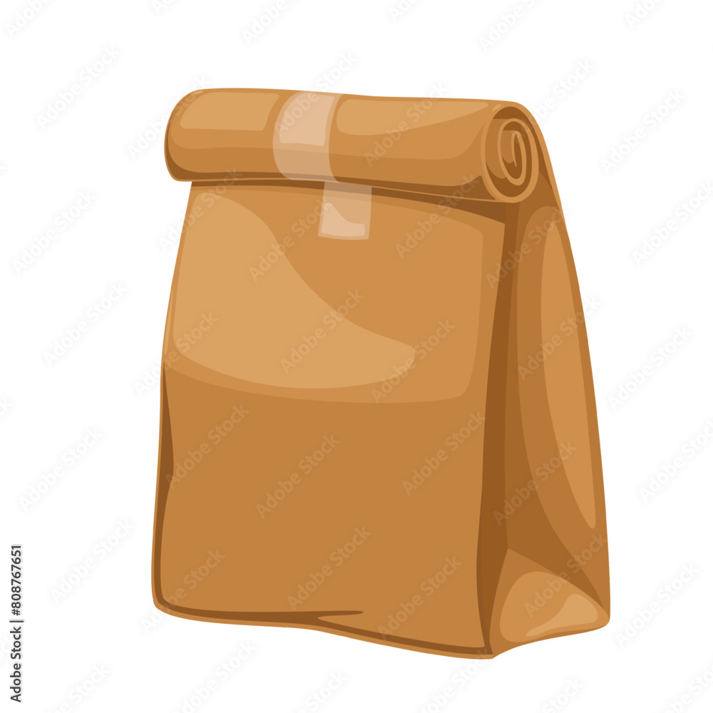 Takeaway paper bag, cartoon cardboard pack for fast food of school ...