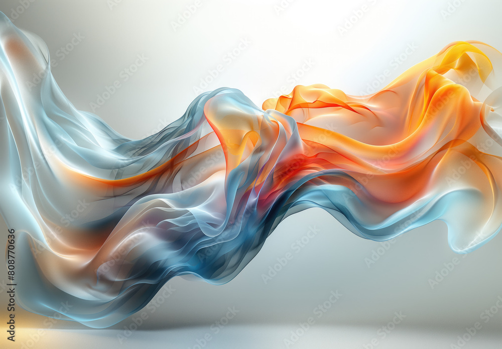 Seda azul anaranjada, fondo con textura suave, olas nacaradas ...