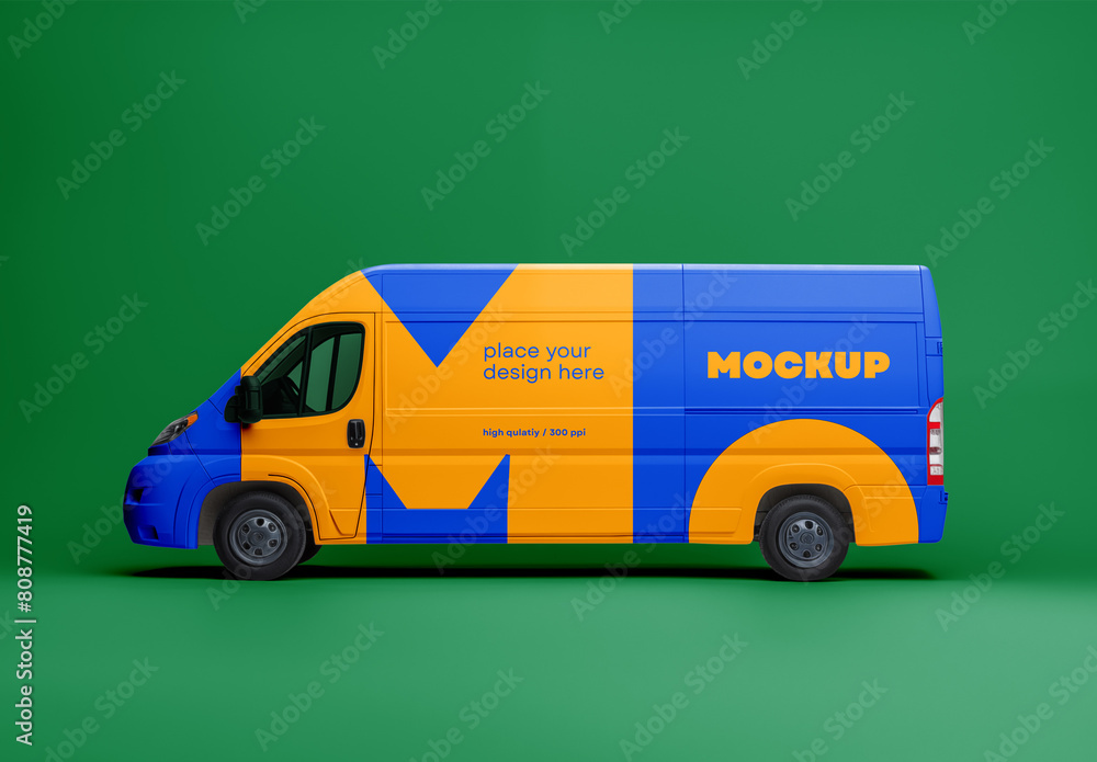 Cargo Van Mockup Generated with AI Stock Template | Adobe Stock